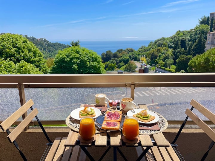 Appartement Au Cœur Du Village Deze Avec Vue Mer - Èze
