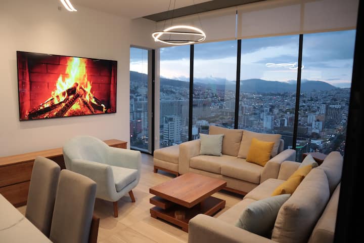 Lujoso Dpto. Piso 25 - Edificio Iqon La Carolina - Quito