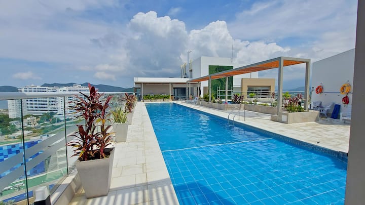 Apartaestudio Cerca A La Playa Con Piscina - Santa Marta, Colombia