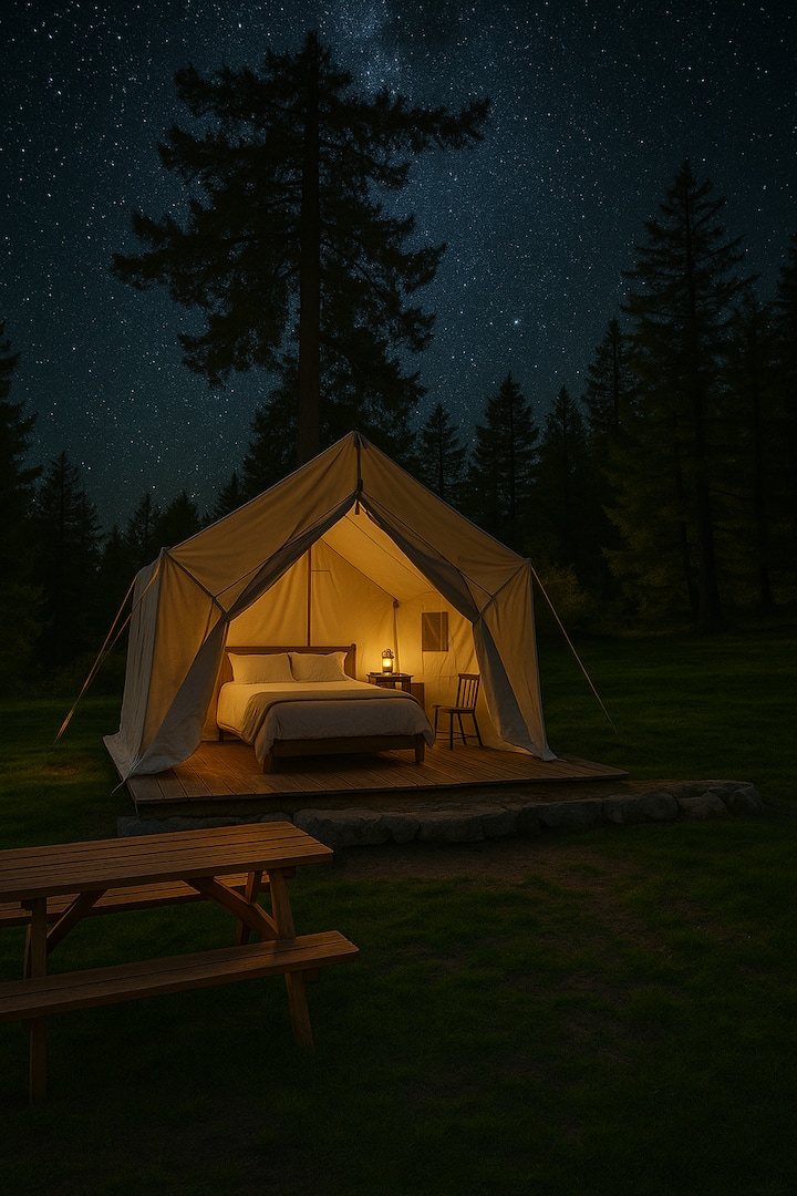 Stargazing Tent_pool_steps To Beach_rosario_bbq - Orcas Island