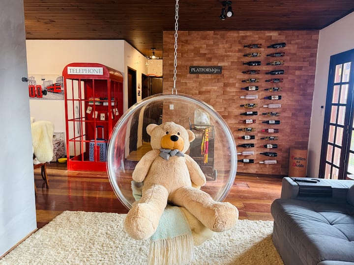 Temático⁂7min Do Capivari_lareira+3 Quartos2 Vagas - Campos do Jordão