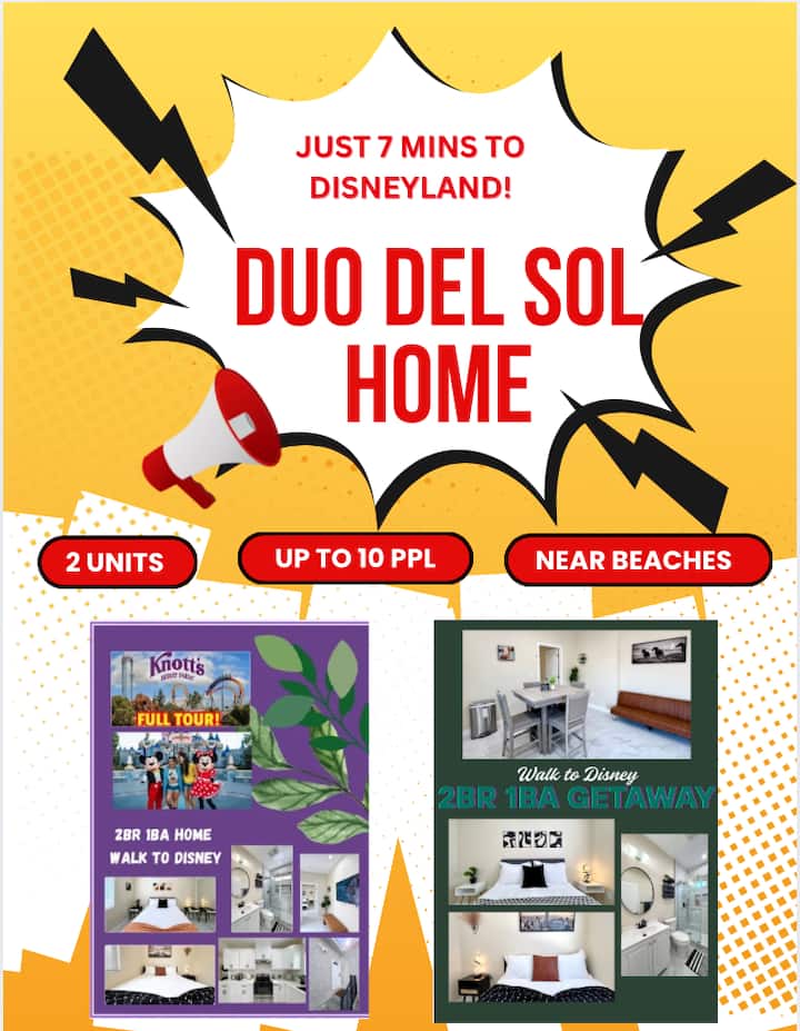 Duo Del Sol Home Near Disneyland/beaches Up To 10+ - Garden Grove, CA