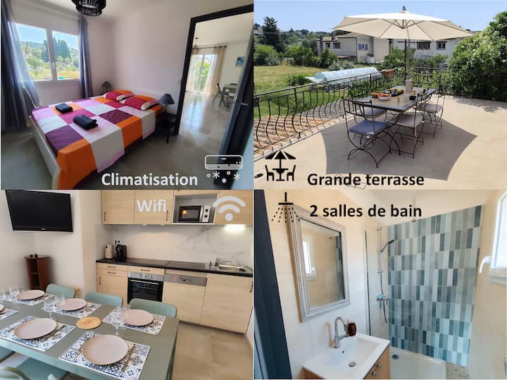 Logement Climatisé Au Calme 2 Salles De Bain - Mouans-Sartoux