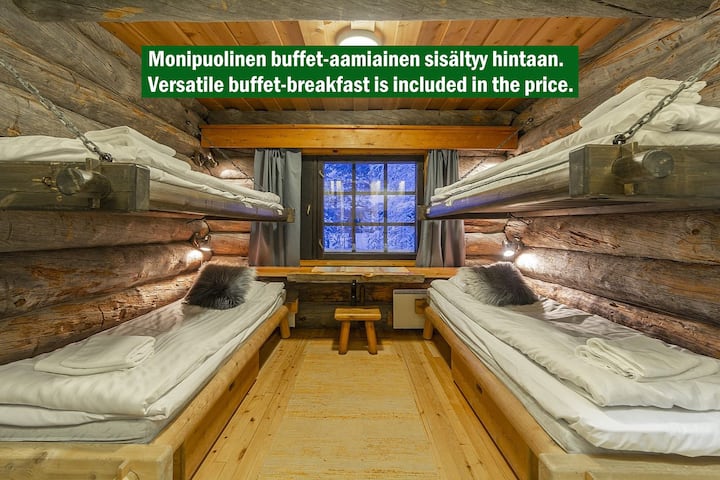 Kuukkeli Log House's Porakka Inn - Quad Room - Inari