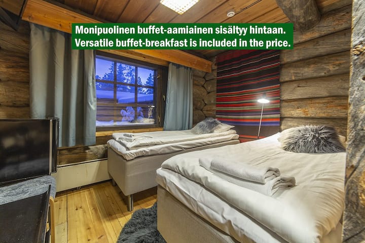 Kuukkeli Log House's Porakka Inn - Twin Room - Inari