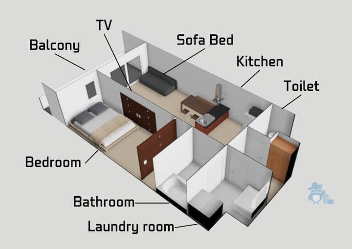 Stunning View!/new Apt/4ppl/2 Beds/7–10min Subway - Osaka, Japan