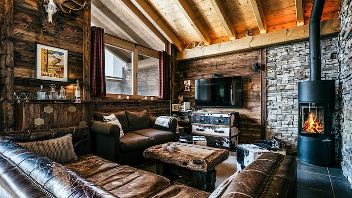 4-bedroom Alpine Chic Escape At Chalet Mouton - Saas-Fee