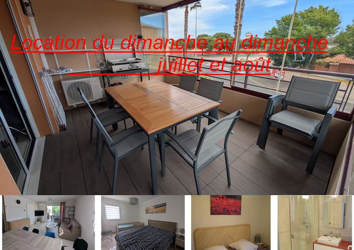 Appart Spacieux Et Traversant Avec Grand Balcon - Valras-Plage