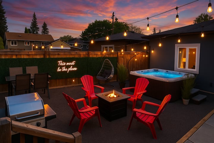 *Summer Haven*hottub*firetable*kingbed*bbq*sleeps8 - Edmonton