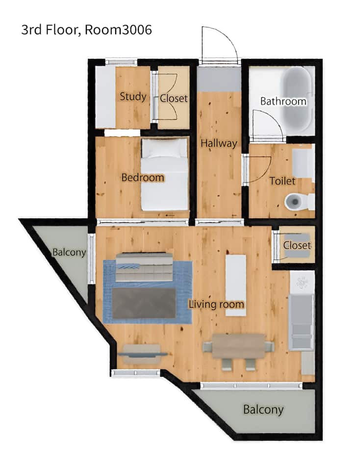 1 Free Parking Space/up To 4people/room3006, 3f - Iwate