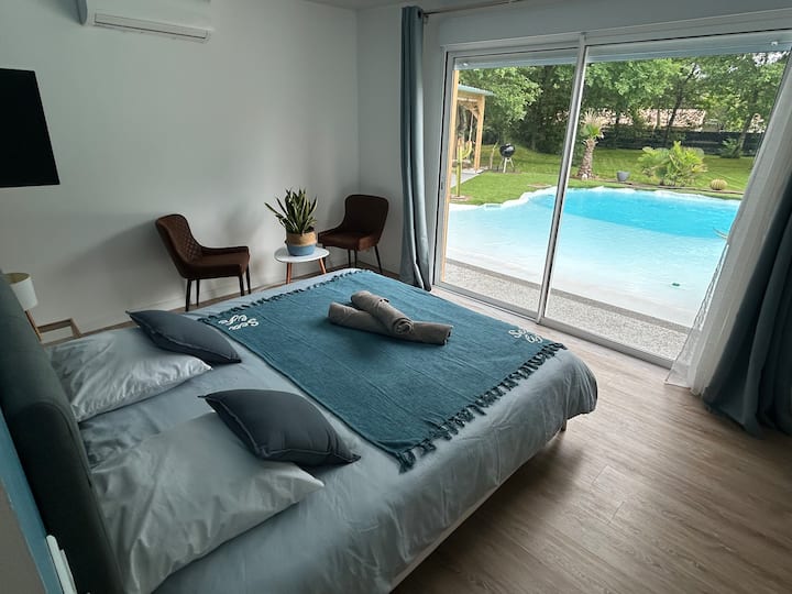 Suite Little Paradise Privée 35 M2 Piscine & Spa - Belin-Béliet