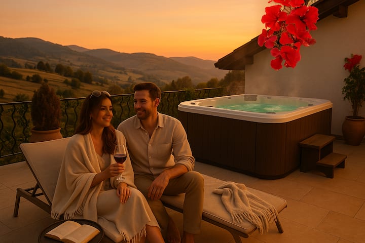 Scenic Balcony Retreat | Luxe Private Jacuzzi - Poiana Sibiului
