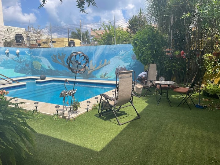 " Casa Cactus" Apartment In Residential Area - Cozumel