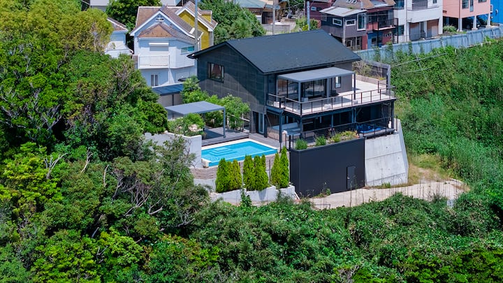 南葉山・秋谷/横須賀Icから15分/オーシャンビュー/プライベートプール・ジャグジー/bbqグリル - Yokosuka