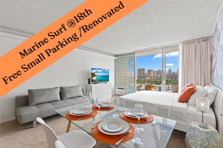 Marine Surf @18fl Newly Renovated - Free Parking - Honolulu, HI