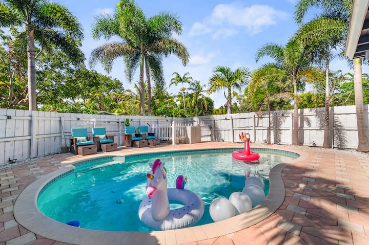 Heated Pool L Colorful Home Near Nightlifebeaches - 포트로더데일