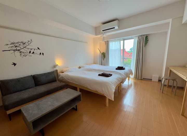 横浜・渋谷電車直通/静かな住宅街/33㎡/2bed/wifi/max3名/無料駐車場/清潔/慶應大学 - Yokohama