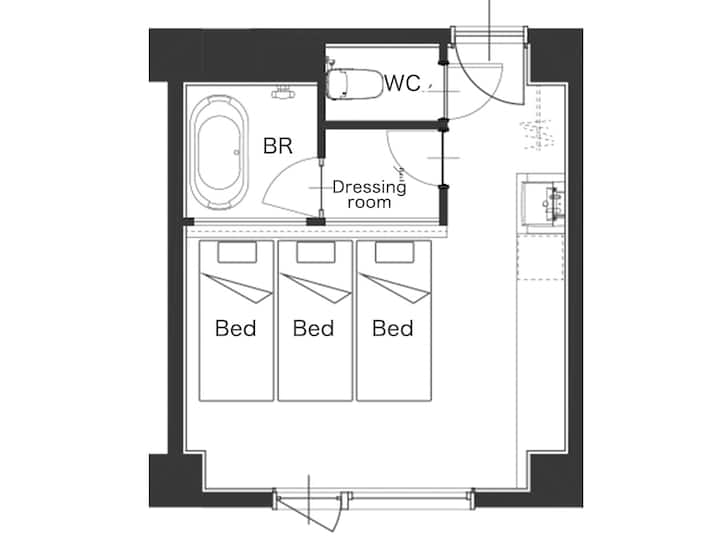 【A Trip To Naha】triple Room With Projector/3ppl - Naha