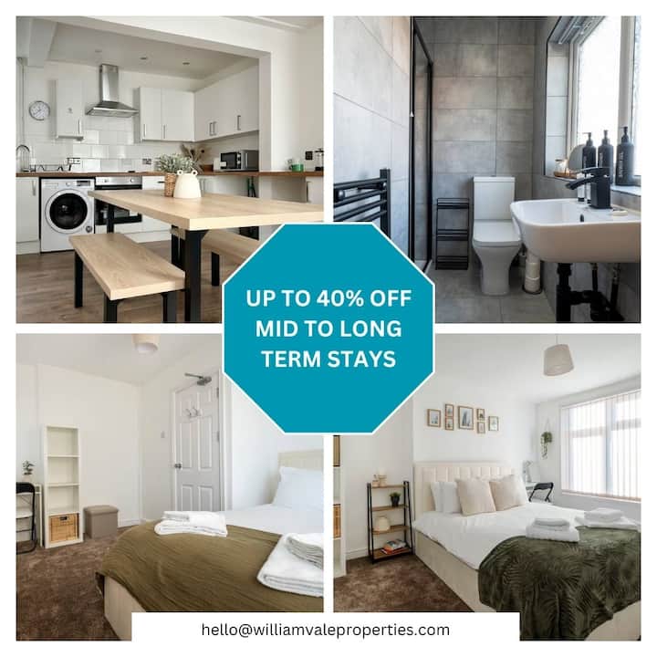 Long Stay Deals–6br Home For Contractors-families - 코번트리