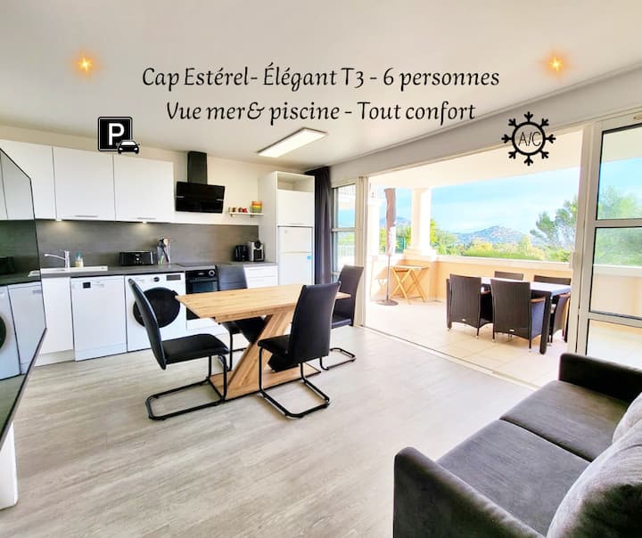 Superbe T3 Cap Estérel Vue Mer&piscine-clim-wifi - Cap Estérel