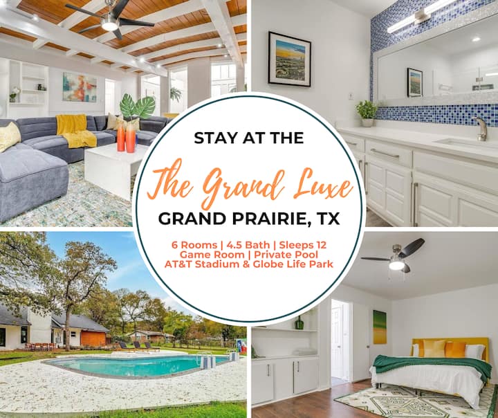 Grand Prairie 6 Bed Luxe Escape | Pool & Games! - Irving