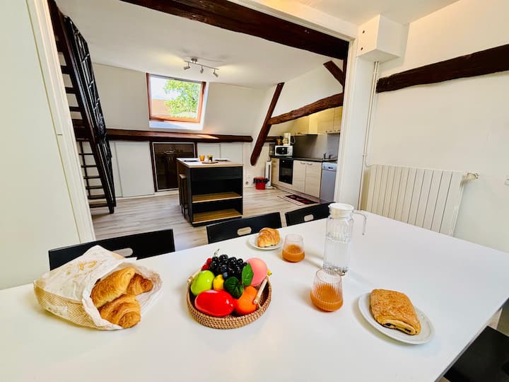 Gîtes Montvaltin - 90m², 3 Chambres & Cuisine - Le Creusot