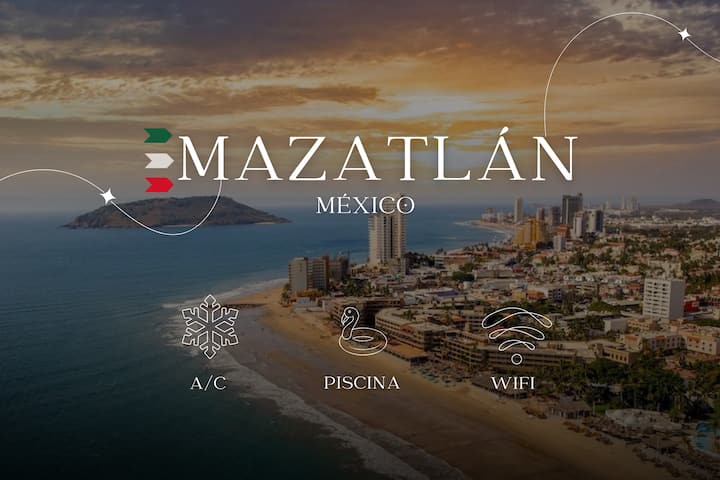 Room+wifi+pool+tv+ac+parking+work Area @Mazatlán - Mazatlán