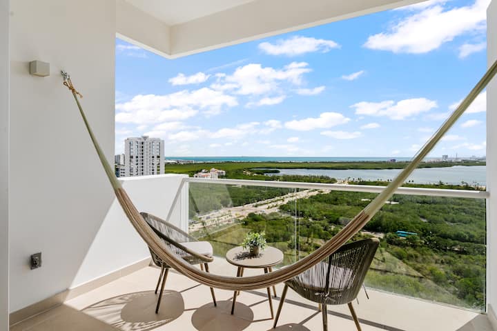 Nuevo 2 Recámaras Y Vista Al Mar Caribe - Cancún