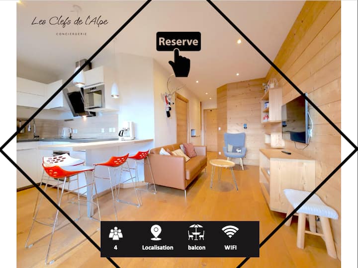 Rénové Et Chaleureux, Vue Sud Sur Le Massif - L'Alpe d'Huez