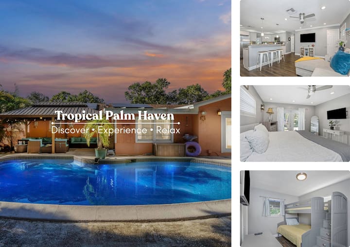 Tropical Palm Haven W/ Pool & Firepit - St. Petersburg, FL