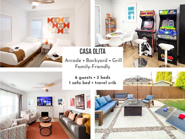 Full Arcade! Family-friendly, Grill, Fire Pit - San Diego, CA