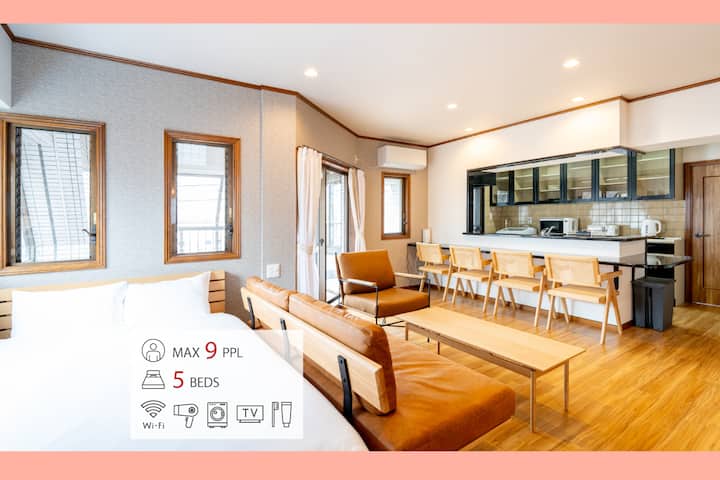 [Lamp] Spacious Minoshima Apartment For 9 Guests - Hakata Station - Fukuoka