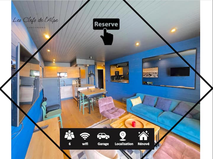 Rare : T4 Rénové Plein Centre + Garage - L'Alpe d'Huez