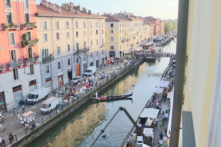 View Of Navigli Milan | Duomo At 7 Min +Wifi + A/c - Milán