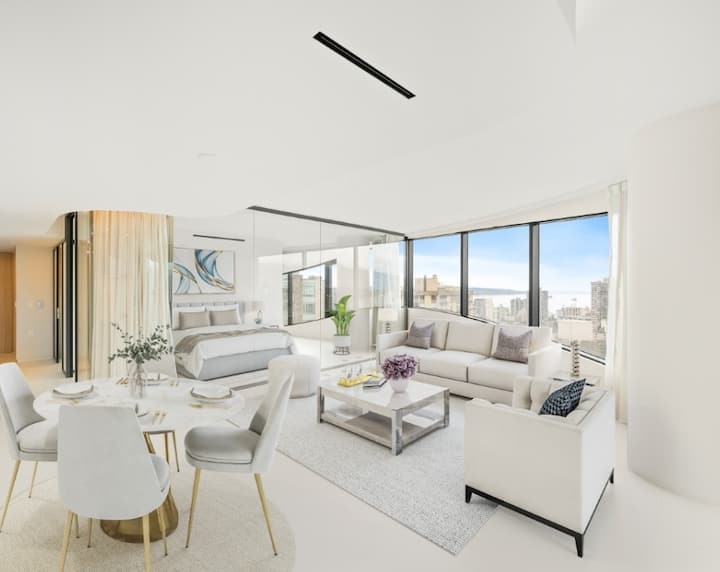 3 Beds[2 Queen+1 Single] Downtown Brand-new Condo - Vancouver