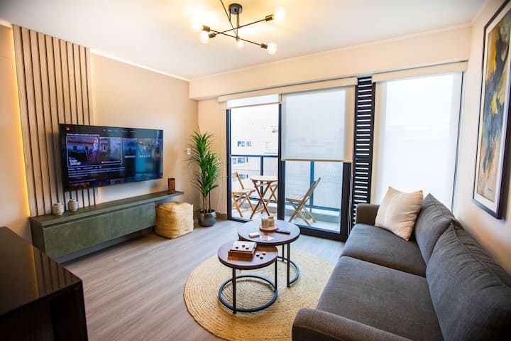 Bsr New Stylish Flat La Mar W/ Pool & Parking - Peru