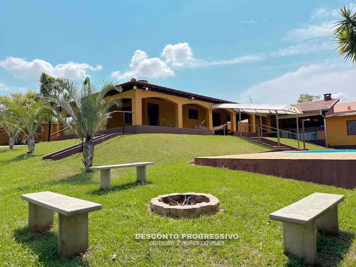 Top Chácara - Localização,  Ac, Piscina, Familiar - Brotas