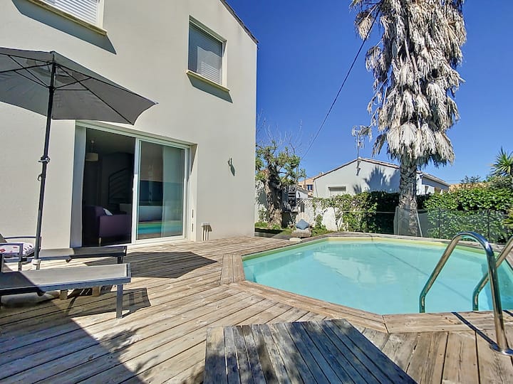Villa 120 M2 Mit Privatem Pool Auf Geschlossenem Garten 150 M Vom Strand Entfernt - Frontignan