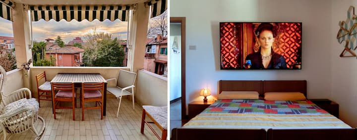 Double House With Veranda, 2 Min. From The Beach - Venecia