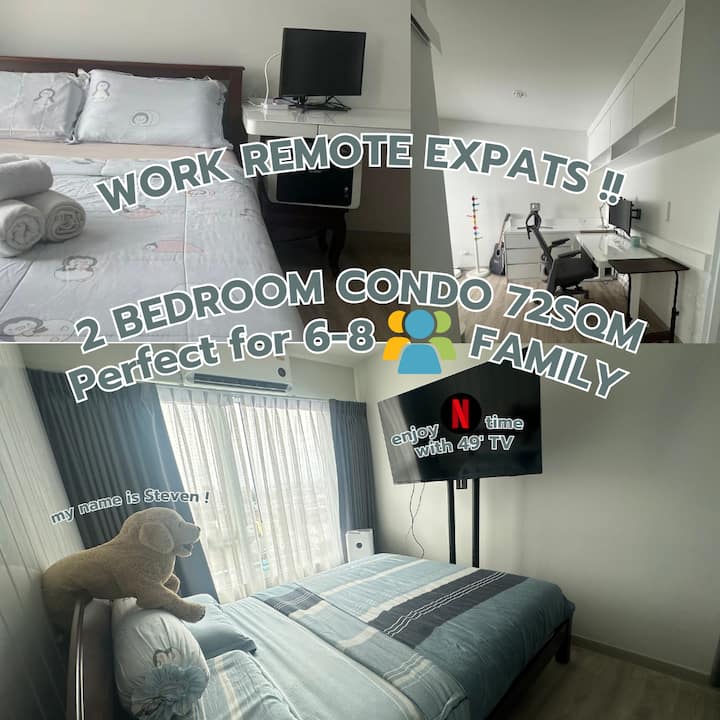 72m²- (2br) Comfort Stay | Work, Family & Friends - Bang Kruai