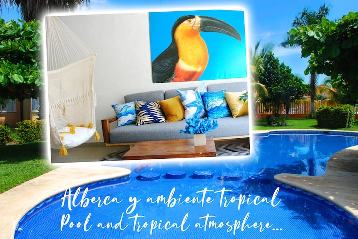 Magic In Family With A Nice Pool & Tropical House. - イスタパ・シワタネホ
