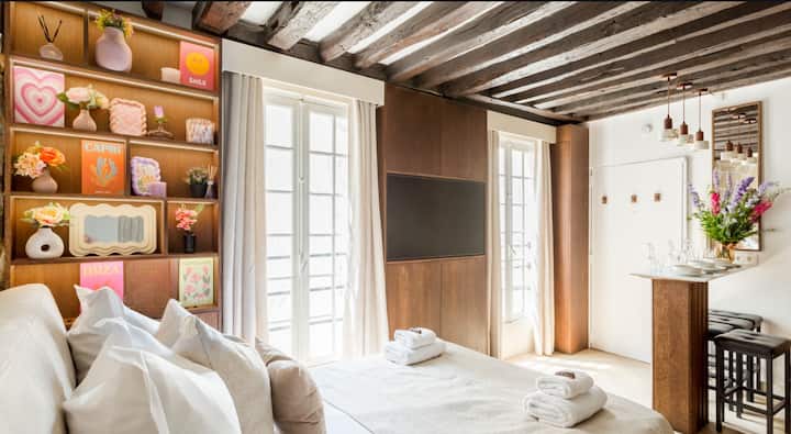 Cœur Du Marais Studio Luxueux Calme & Climatisé 4p - París