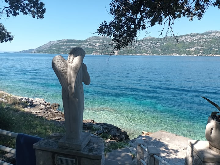 Impresionante Vista Desde El Apartamento Frente Al Agua - Korcula