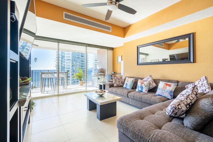 Oceanfront Large Terrace With Bbq Grand Venetian - Puerto Vallarta