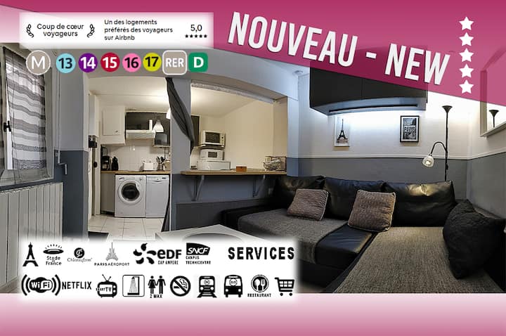 Studio 20m² Suréquipé Calme Proche Stade De France - サン=ドニ