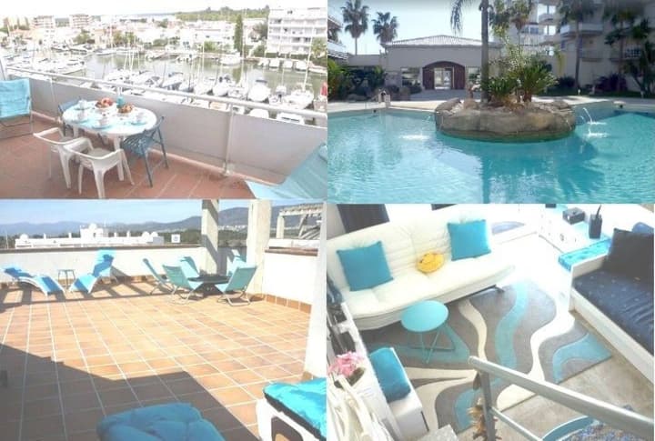 Penthouse Luxe Calme Terrasse Vue Marina  Plages - Roses