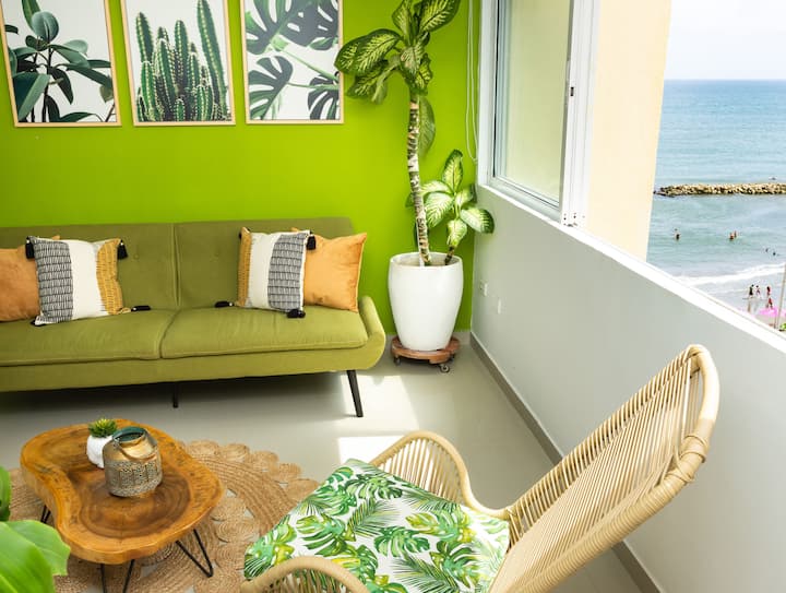 Sea View Apt W Pool, 8-min Walk To Old City - Cartagena de Indias