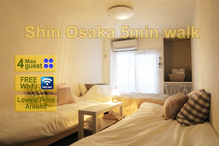 42★格安★最安★新大阪駅徒歩5分★駅近★4名宿泊可!★旅行★ビジネス★バックパッカー★リーズナブル - Osaka