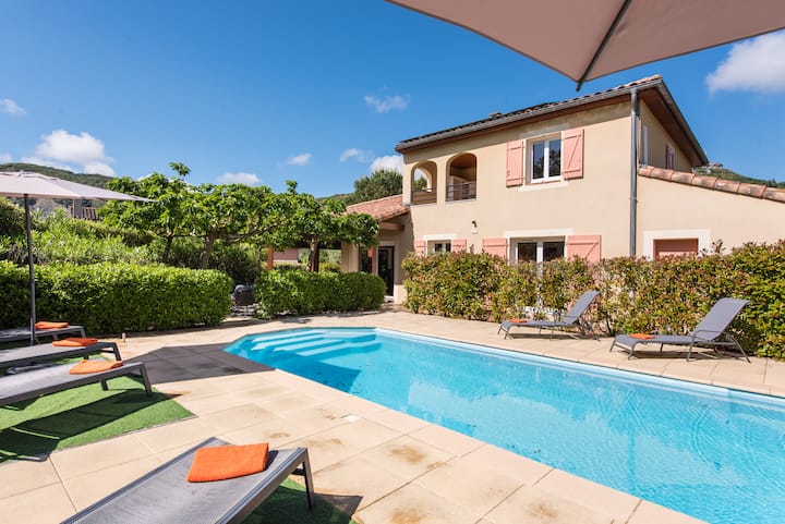 Villa Mazes Met Privézwembad Voor 10 Personen - Vallon-Pont-d'Arc