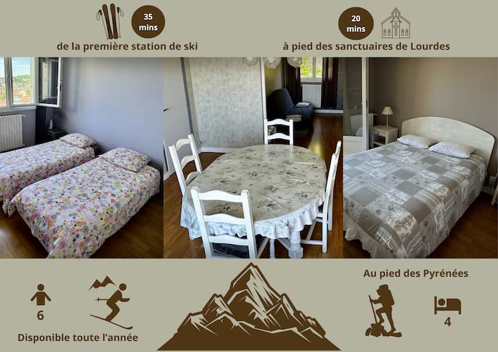 Grand Appart Vue Sur Lourdes, Ses Montagnes & Wifi - Lourdes